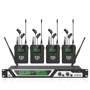 XTUGA SEM200-4丨2 Channel UHF Stereo Wireless in Ear Monitor System wit